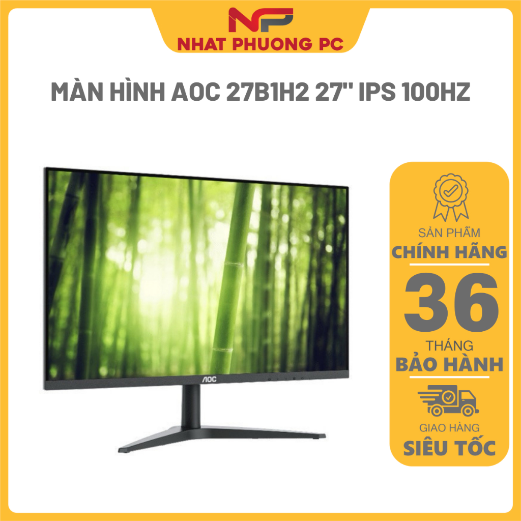 Màn hình AOC 27B1H2 27" IPS 100Hz viền mỏng Hàng chính hãng bảo hành ...