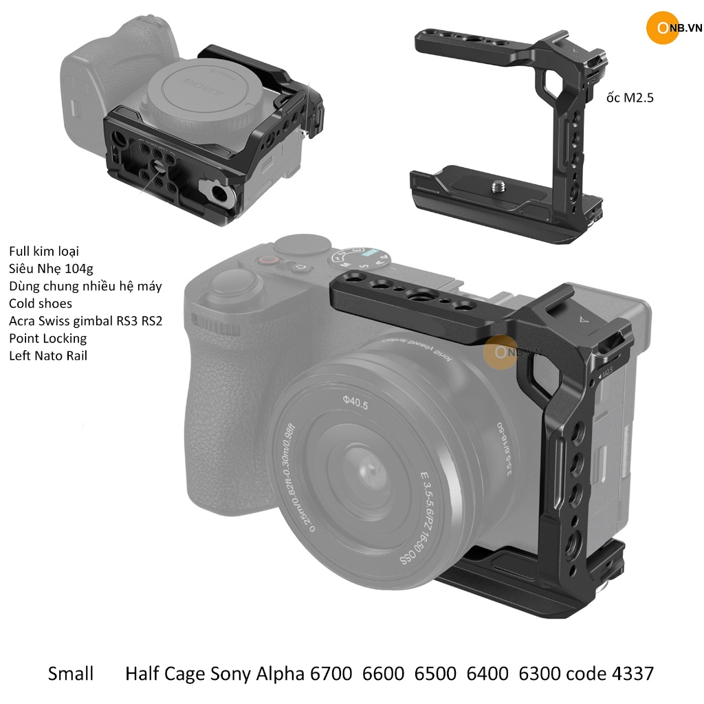 Small-Rig Half Cage Sony Alpha a6700 a6600 a6500 a6400 4337 | Shopee ...