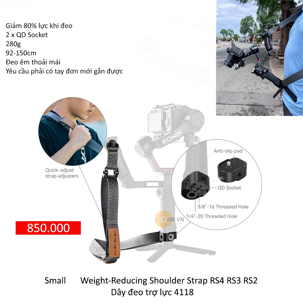 Smal -Rig Weight-Reducing Shoulder Strap Gimbal Ronin RS4 RS3 RS2 Dây ...