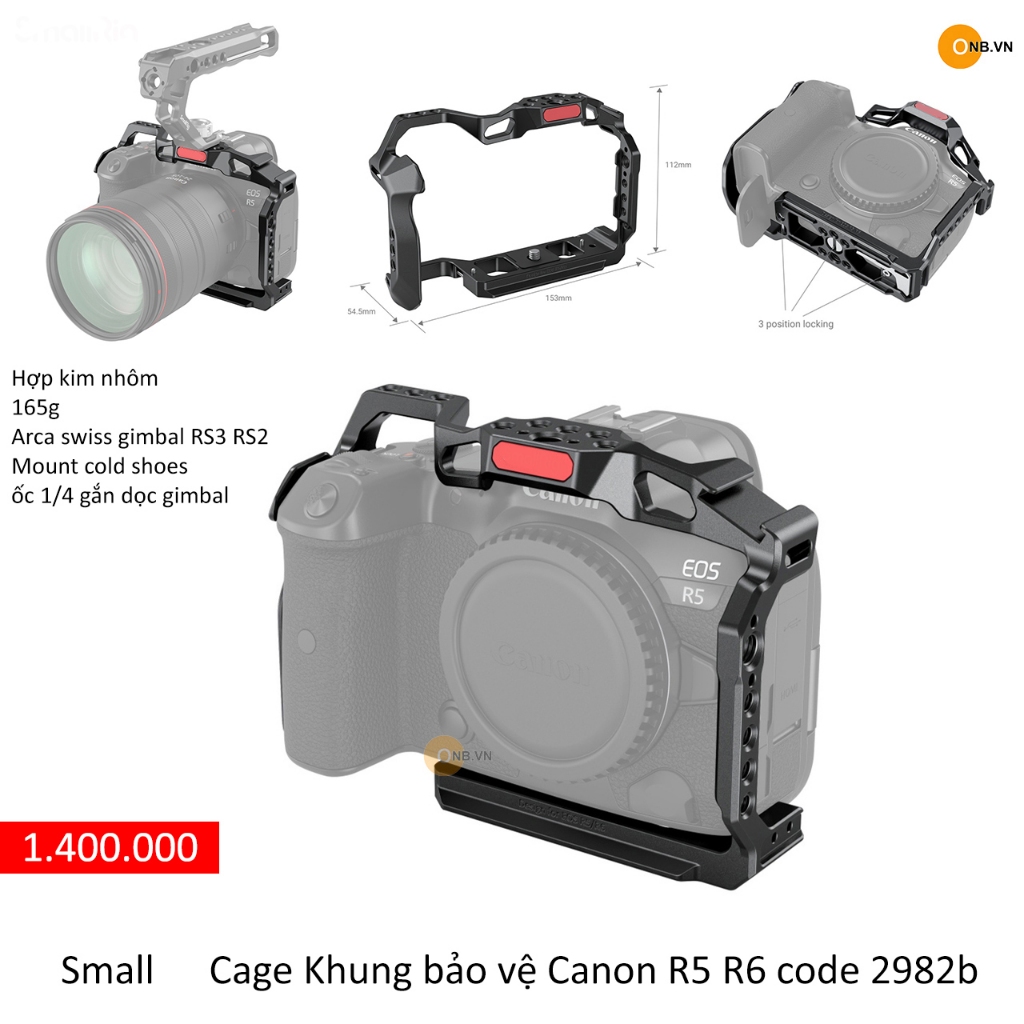 Small -Rig Cage Khung bảo vệ Canon R5 R6 2982b mẫu mới 2024 | Shopee ...
