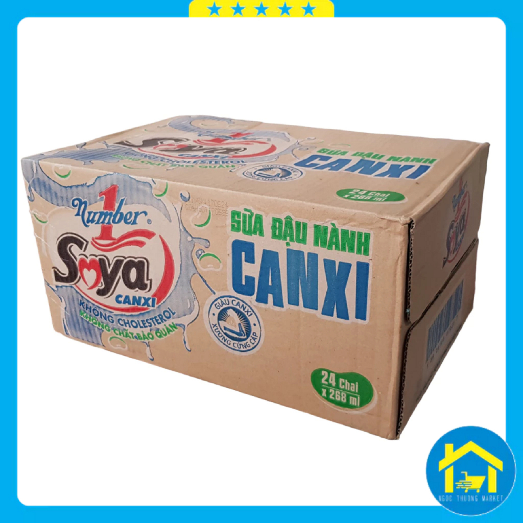 Sữa đậu nành Number 1 soya canxi chai 268ml - Thùng 24 chai | Shopee ...