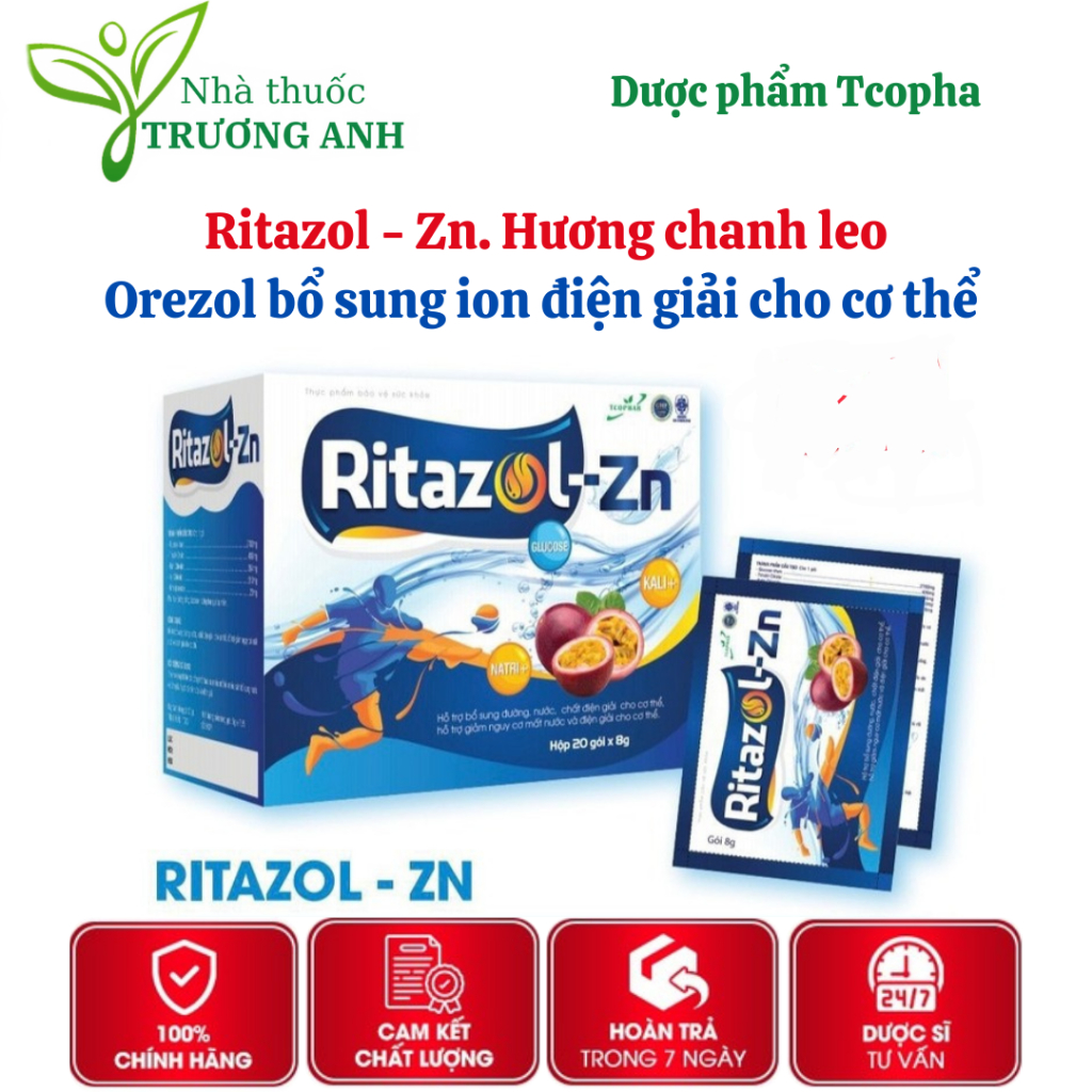 Oresol bù nước, bổ sung điện giải ion cơ thể. Ritazol - Zn hương chanh ...