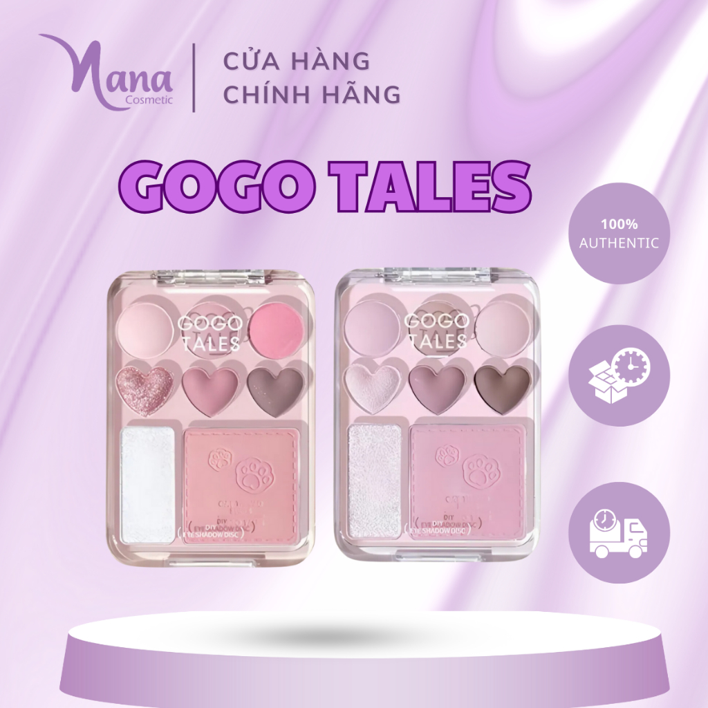 Gogotales - Bảng Phấn Mắt Má Trái Tim Highlight 8 Ô Màu GOGO TALES ...