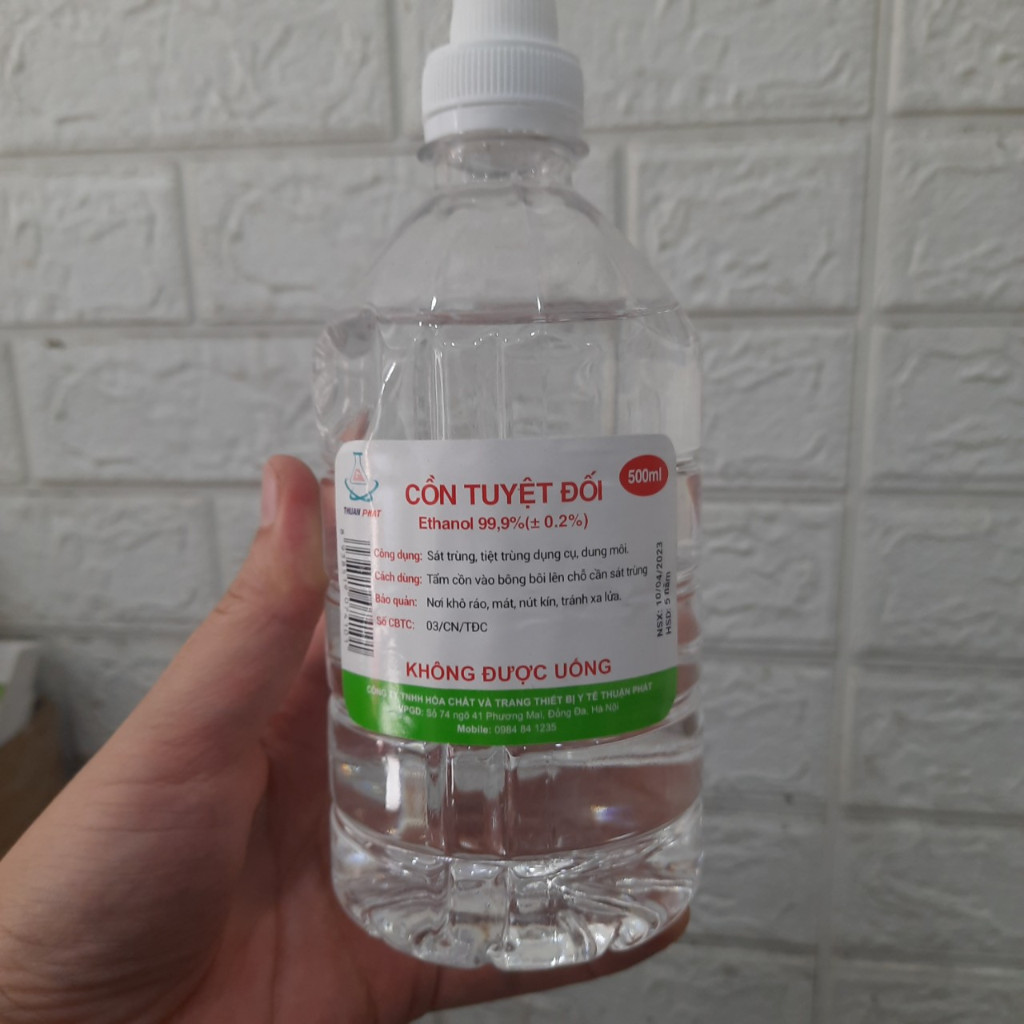 Cồn Tuyệt Đối, Cồn Ethanol 99,7% Chuyên Dùng Thí Nghiệm, Chai 500ml Thuận Phát - Chika | Shopee ...