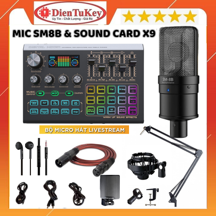 Mic Thu Âm | Micro Livestream Sound Card X9 & Mic Takstar SM8B Hát ...
