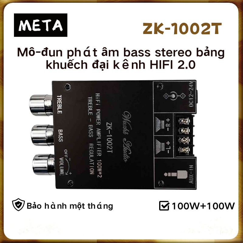 ZK-1002T HIFI 2.0 Kênh AUX / Bluetooth-Tương thích 5.0 TPA3116D2 Mô-đun ...
