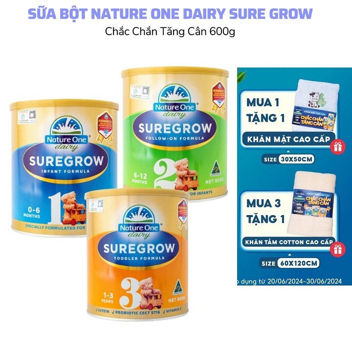 Sữa SureGrow Nature One Dairy cho trẻ nhẹ cân - Hộp 600g... | Shopee ...