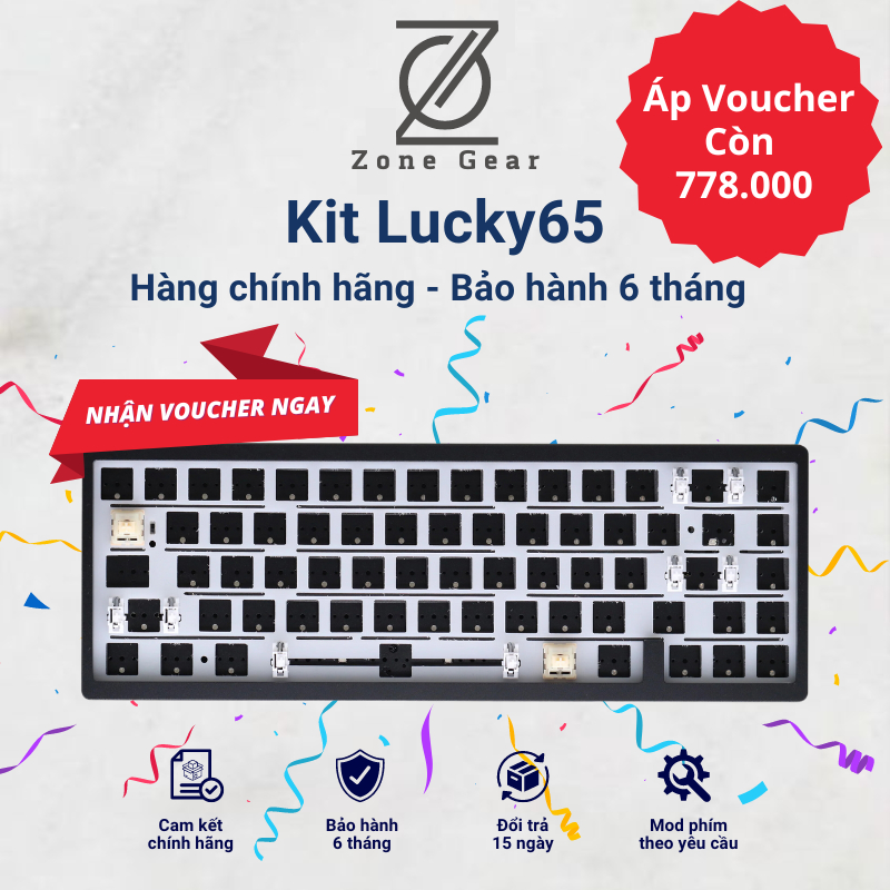 (Rẻ nhất thị trường) Kit BÀN PHÍM CƠ LUCKY65 | Nhôm CNC, 3 Mode kết nôi ...