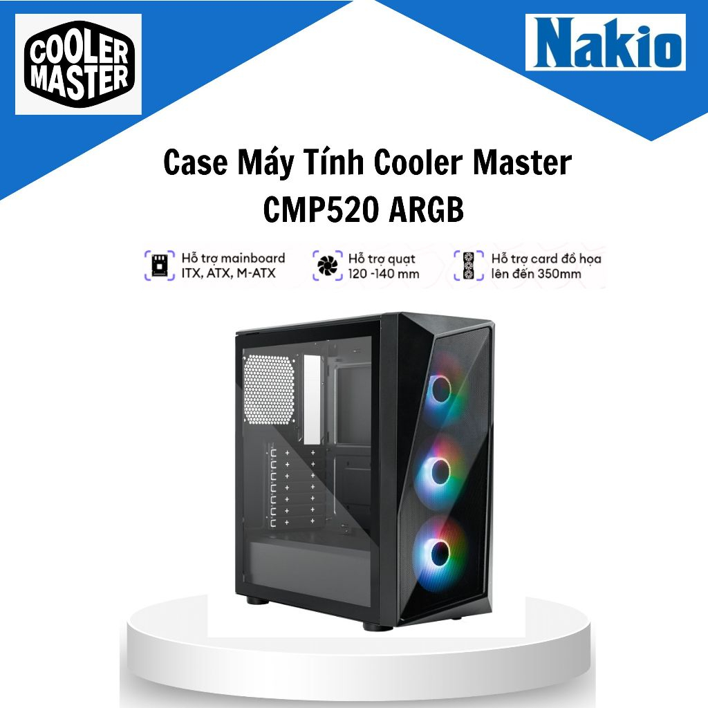 Case Máy Tính Cooler Master CMP520 ARGB Mid Tower Kèm Theo Ba Quạt ARGB 120mm | Bảo Hành 12 ...