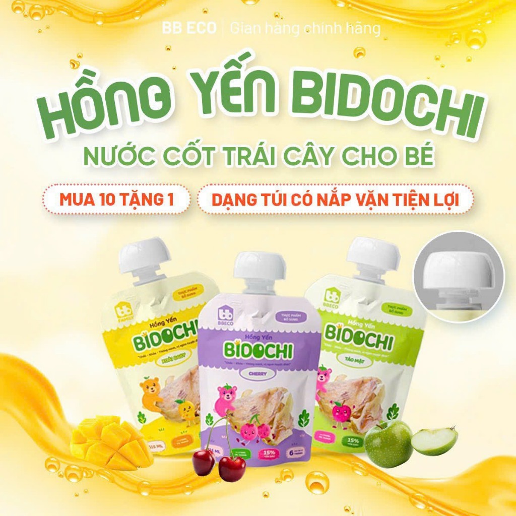 Túi Hồng Yến Bidochi Vị Trái Cây Cho Bé, Giúp Bé Phát Triển Chiều Cao ...
