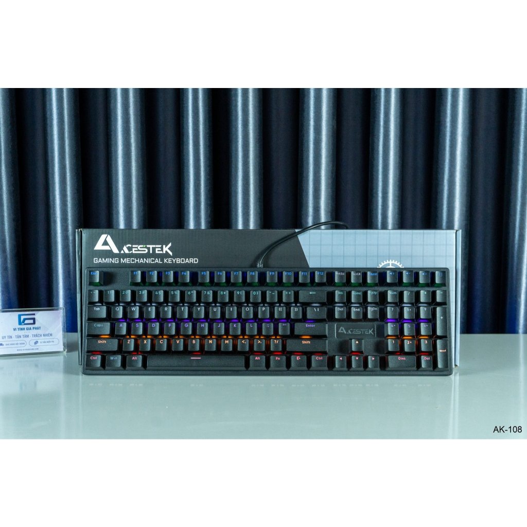 Bàn phím cơ Asestek AK108 có LED RGB - Red Switch - Màu Đen Bảo hành 12 Tháng | Shopee Việt Nam