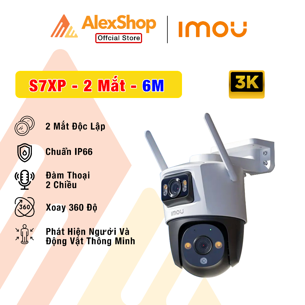 [6M] Camera Imou Cruiser Dual S7XP (6MP) Ngoài Trời 2 Mắt, Đàm Thoại 2 ...