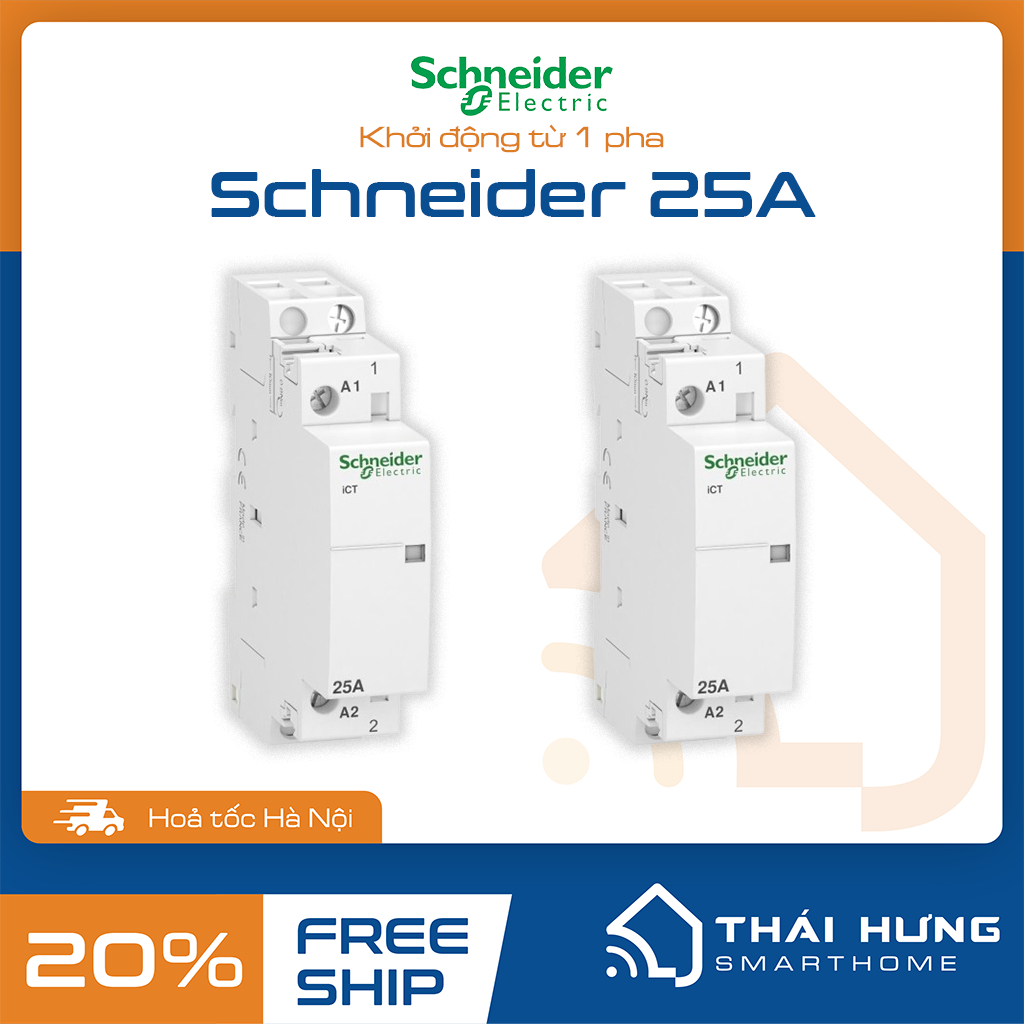 Khởi động từ Schneider 1 pha, 25A, 1NO, điện áp 220/240VAC 50Hz, A9C20731 | Shopee Việt Nam