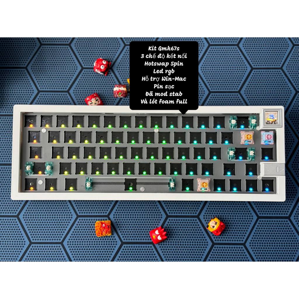 Kit bàn phím cơ Zuoya GMK67S /3 mode / keymap VIA /RGB /hotswap /mạch ...