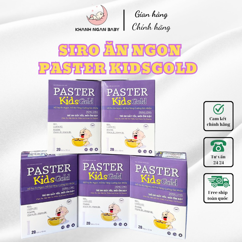 Siro ăn ngon PASTER KIDS GOLD hộp 20 gói x 10ml | Shopee Việt Nam