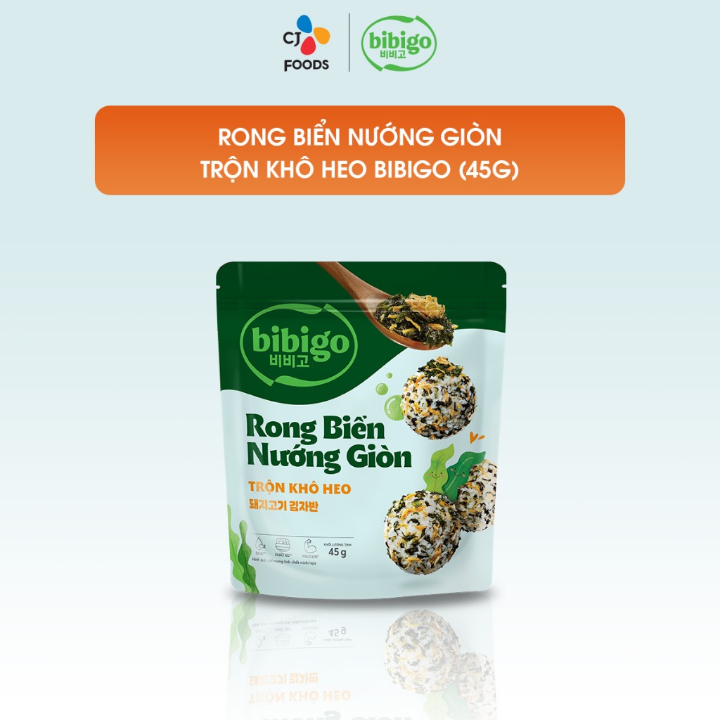Rong biển nướng giòn rắc cơm trộn Khô heo & Nước Tương Hàn Quốc Bibigo (gói 30g/45g/50g ...