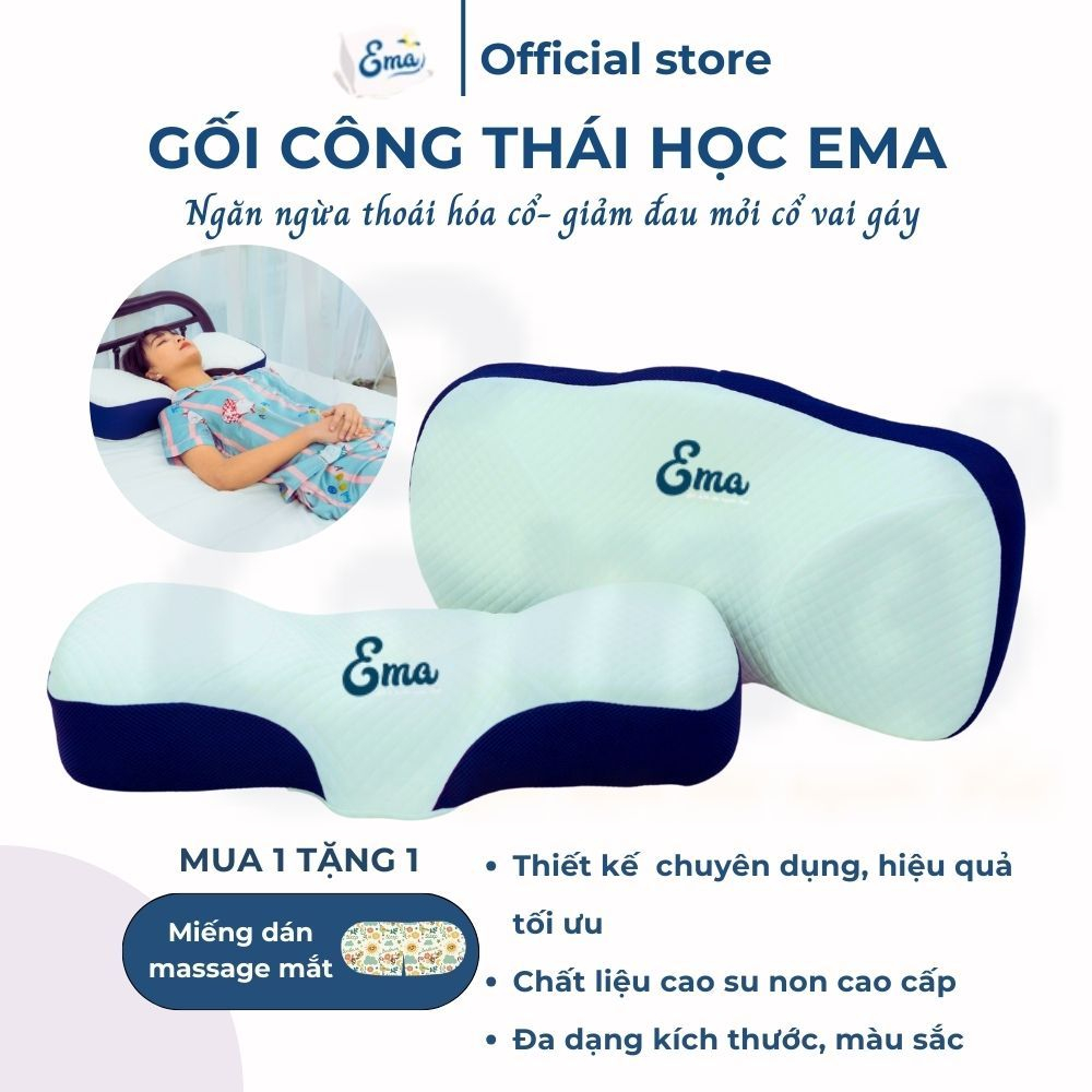 Gối công thái học EMA - Chống đau cổ vai gáy, giảm tình trạng ngủ ngáy ...