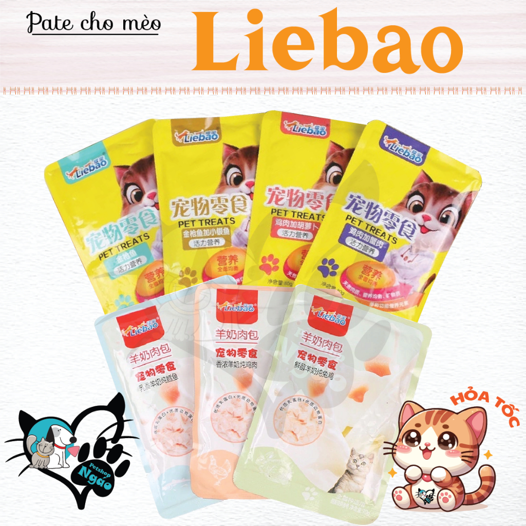 Pate sốt và pate cho mèo Liebao __ | Shopee Việt Nam