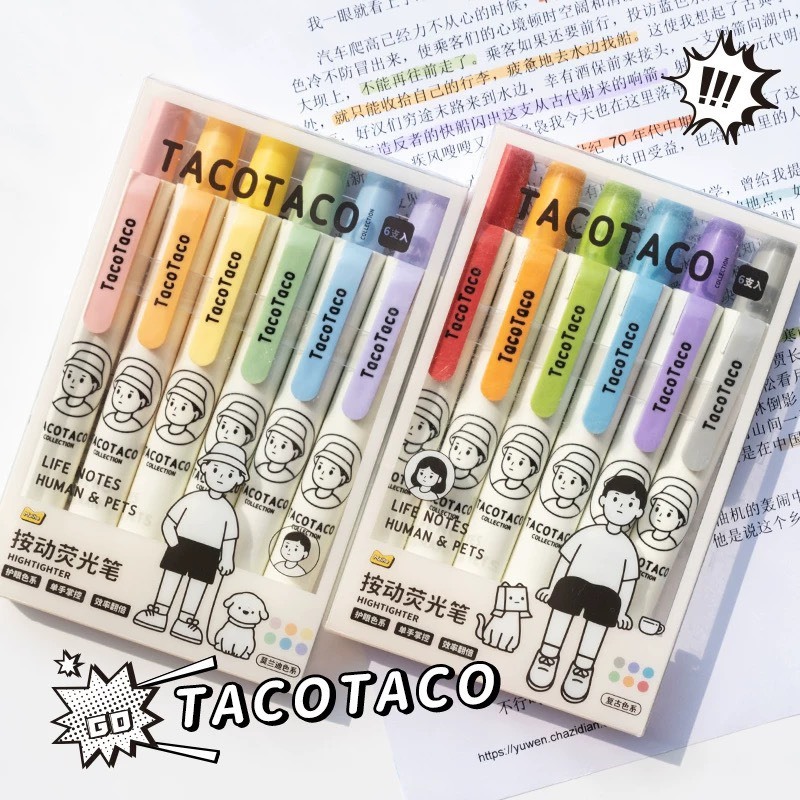 Set 6 Bút Dạ Quang, Bút Highlight Taco Taco / Meta - Hidari | Shopee ...