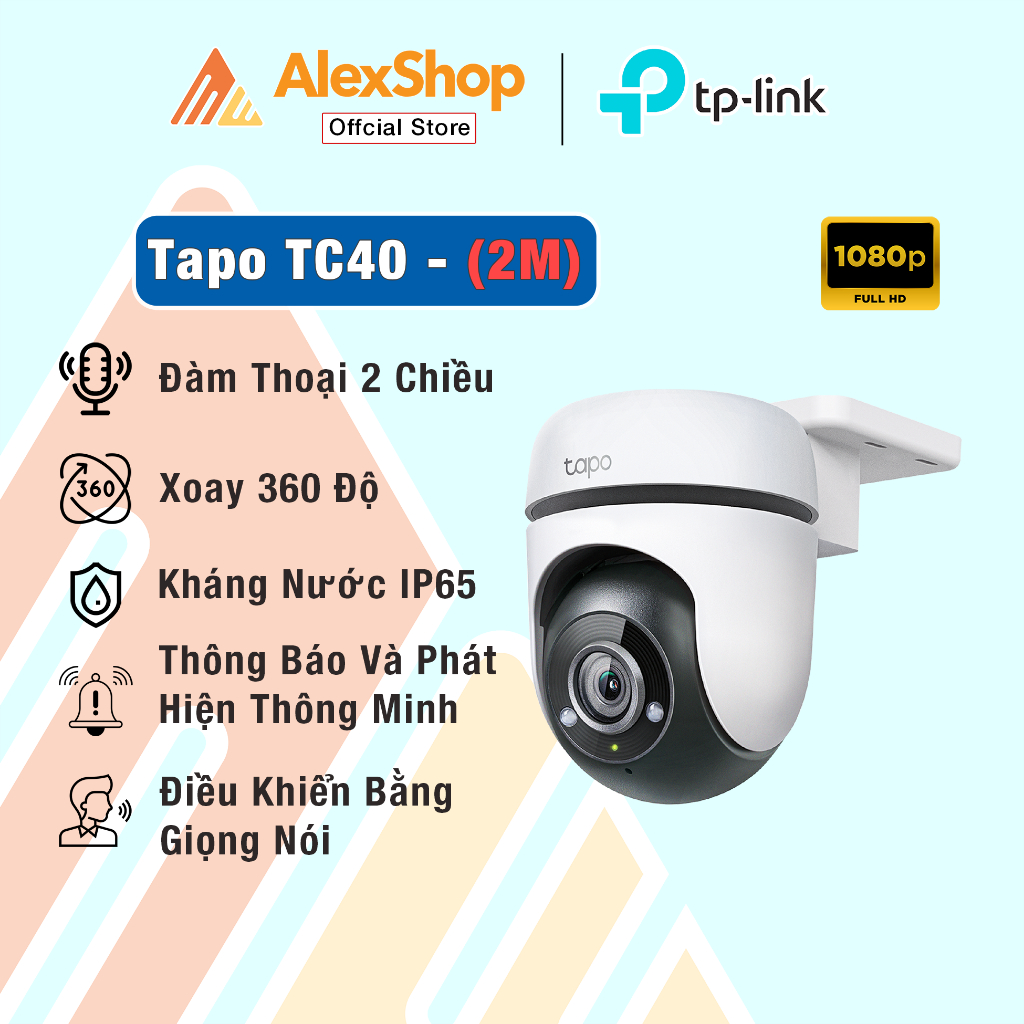 Camera Wifi TP Link TAPO TC40 - 2M, Ngoài Trời Xoay 360 Độ, Đàm Thoại 2 ...