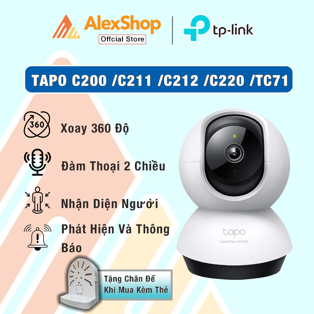 [2025] Camera WiFi TP-Link Tapo C232/ C200 /C211 /C212 /C220 Xoay 360 -Camera Trong Nhà | Shopee ...