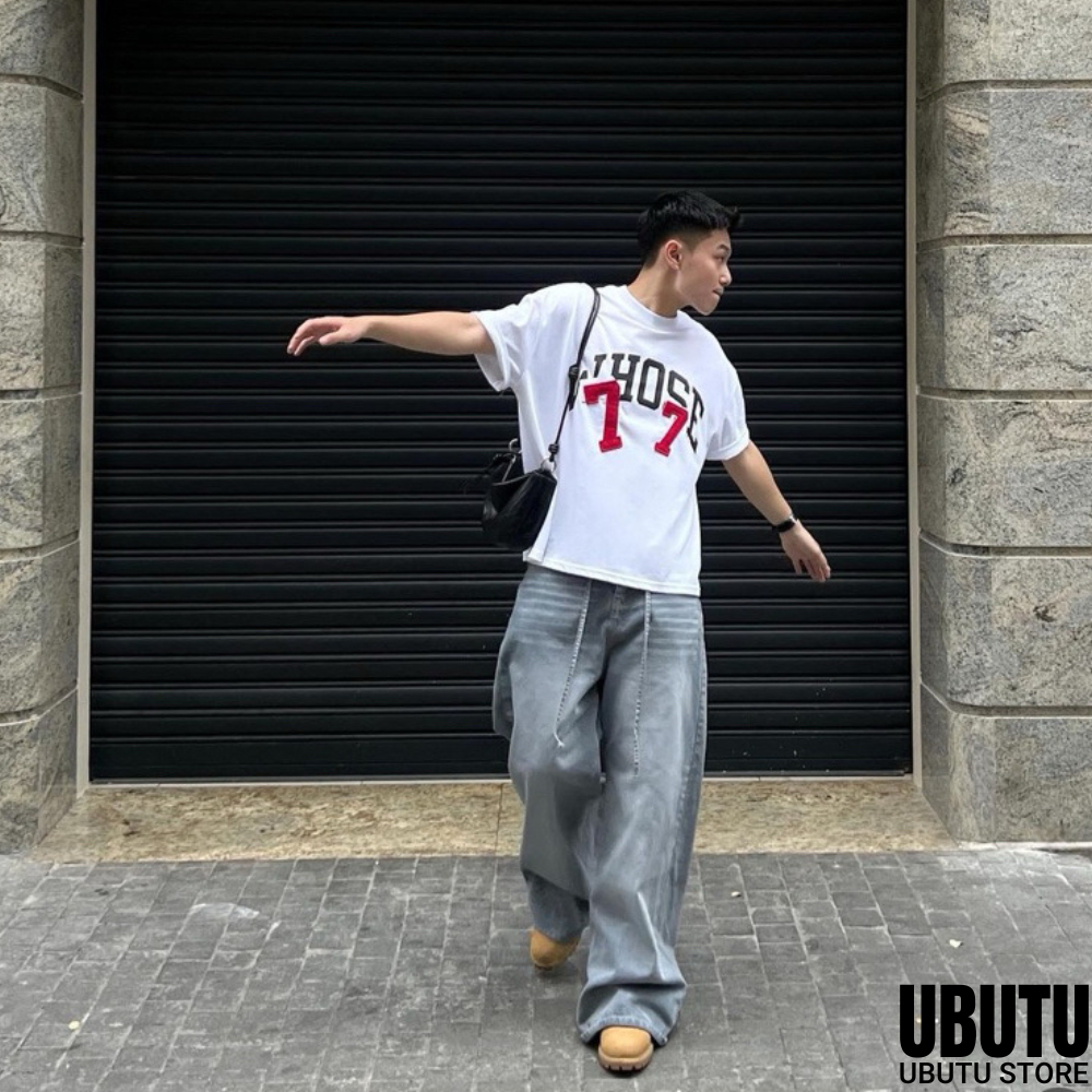 Quần Jean Ống Rộng Nam Nữ Phối Dây - LIGHT SMOKE LOOSE PLEAT - UBTQ018 - UBUTU STORE | Shopee ...