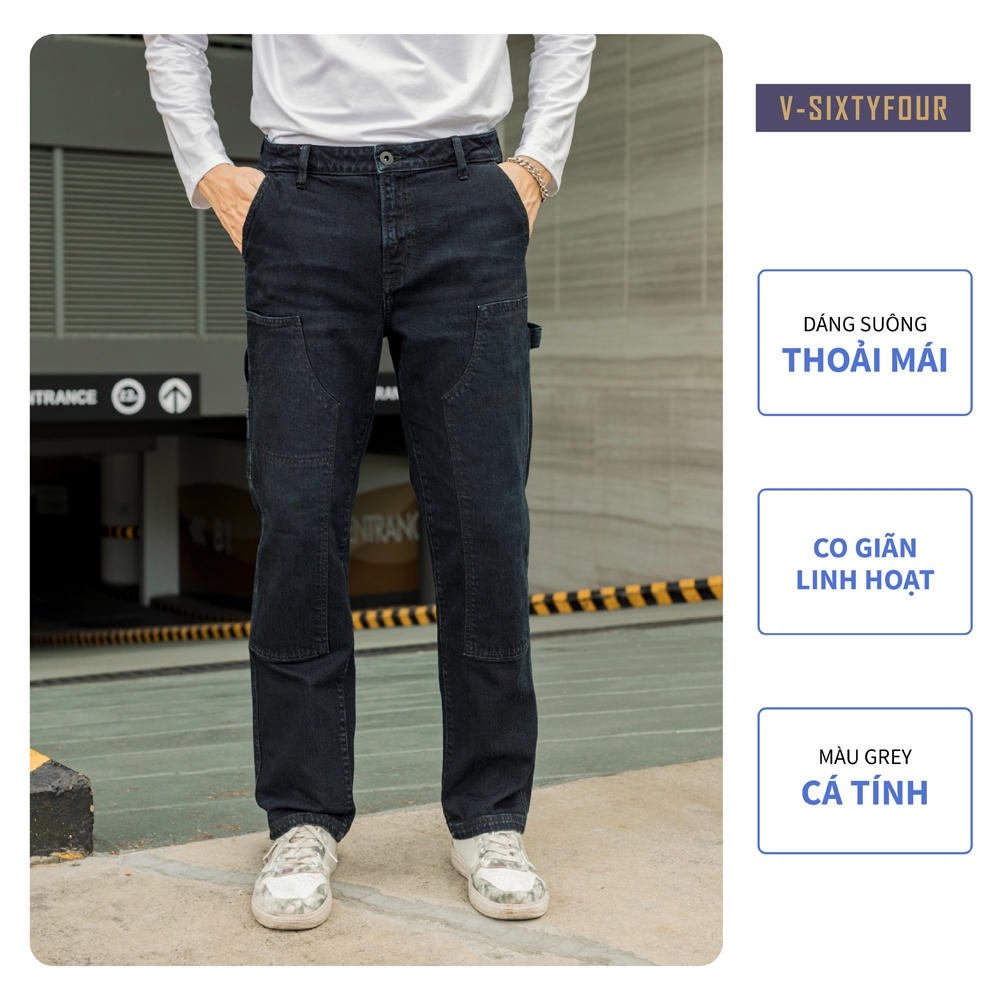 Quần Jeans Nam Dáng Straight Túi Double Knee.Men's Straight Fit Jeans ...