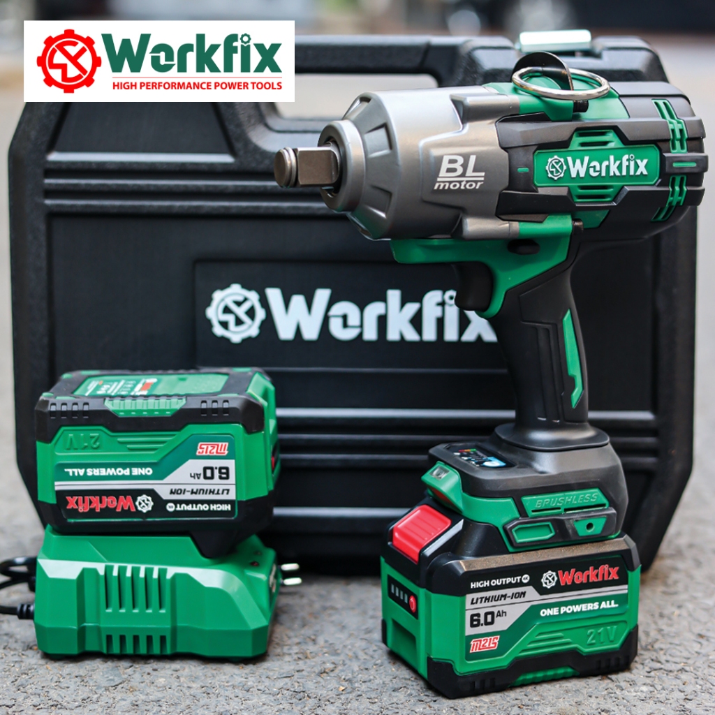 Máy Bắn Bulong WORKFIX WF-IW2100N Auto Stop Không Chổi Than, Lực Siết ...