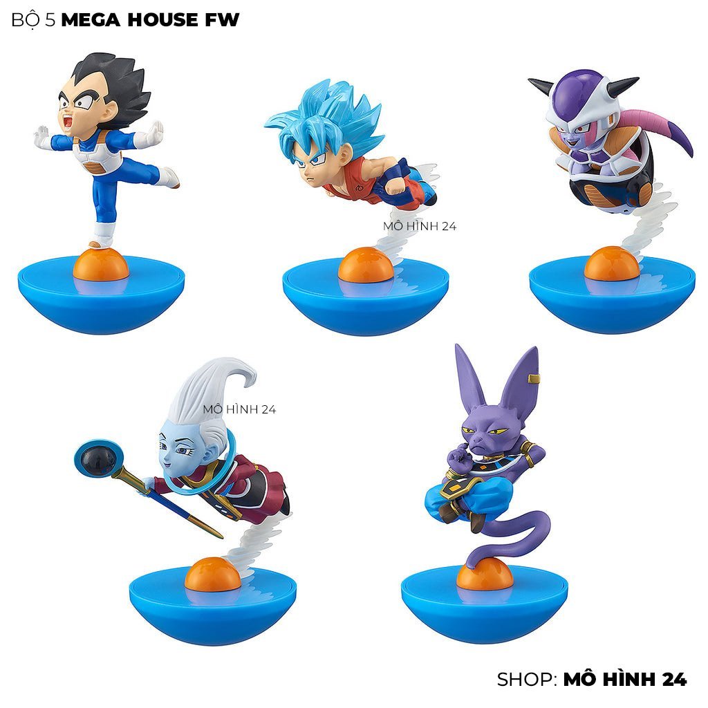 Bộ Mô hình Dragon ball Super bộ 5 Mega House FW goku blue vegeta whis ...