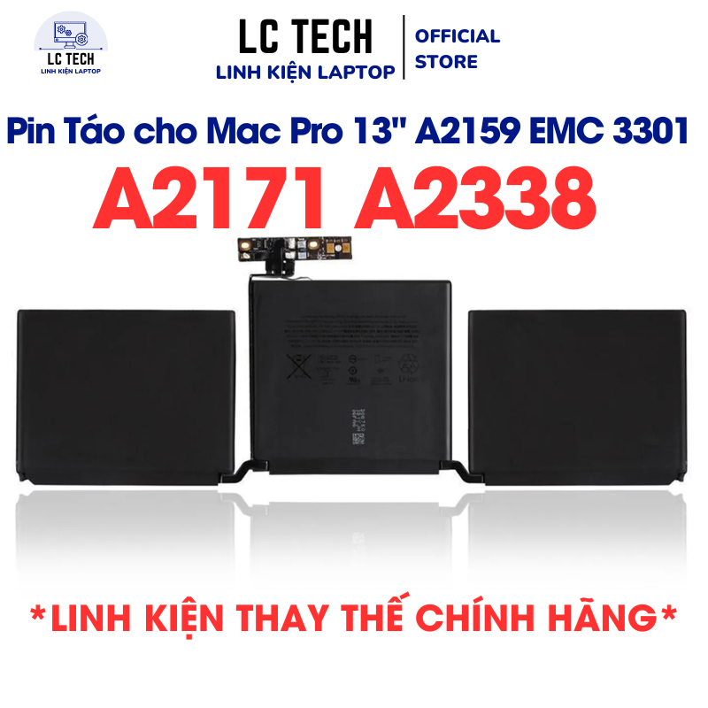Pin Laptop A2171 ZIN - 3 CELL Thay Thế cho Macbook Pro 13" A2159 (Mid ...