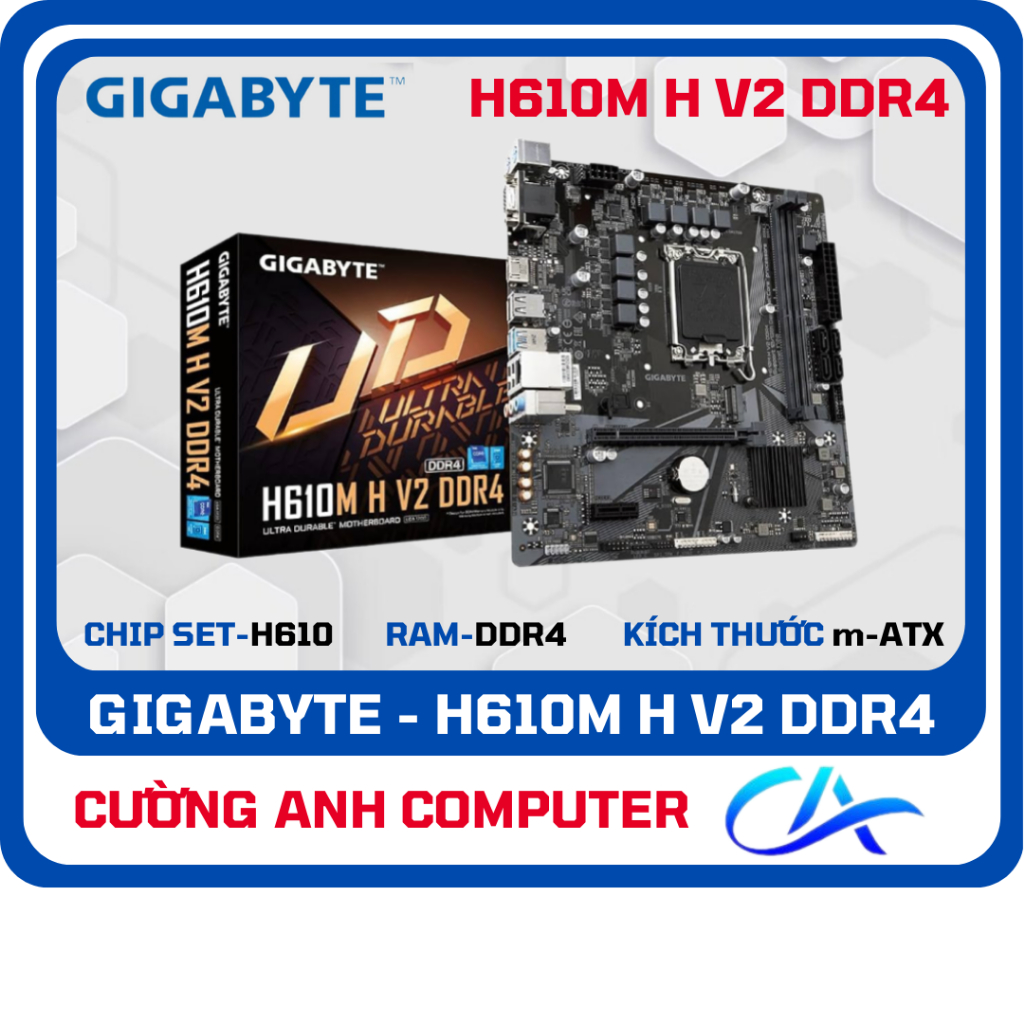 Mainboard Gigabyte H610M H V2 DDR4 ( Intel H610, Socket 1700, m-ATX ...