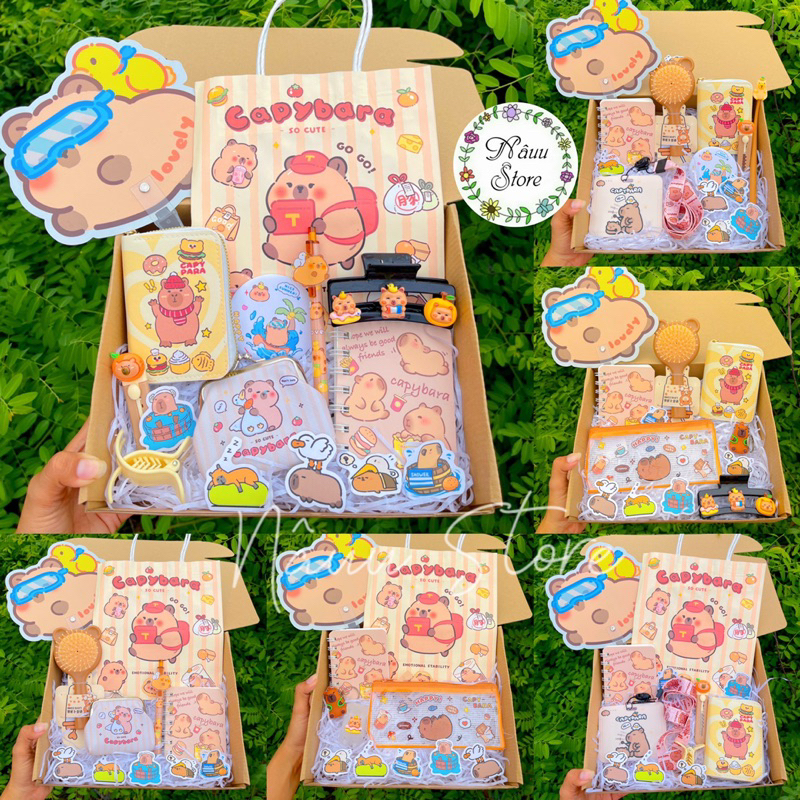 🐻 Set Quà Capybara 🐻 Combo quà tặng phụ kiện capybara xinh xắn - Set ...