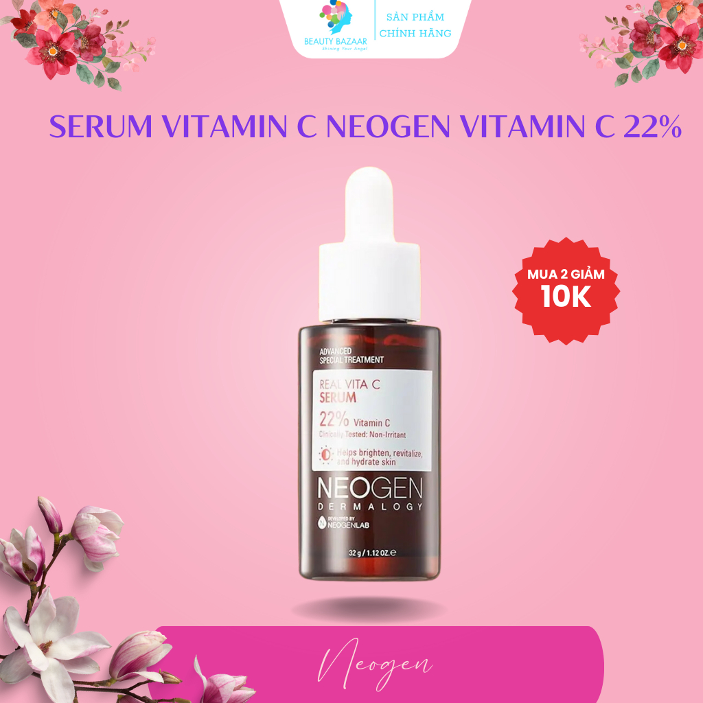 Serum Vitamin C dưỡng trắng da căng bóng Neogen Vitamin C 22% Niacinamide 5% cho da dầu mụn 32ml ...