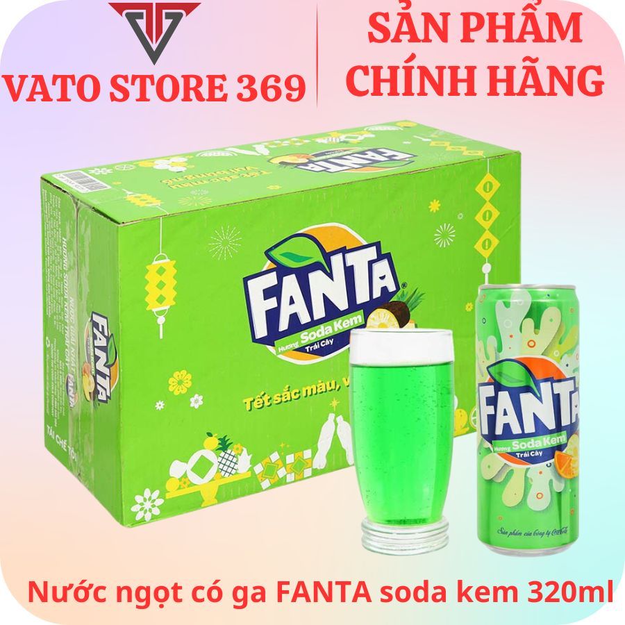 Nước ngọt có ga FANTA soda kem lon 320ml | Shopee Việt Nam