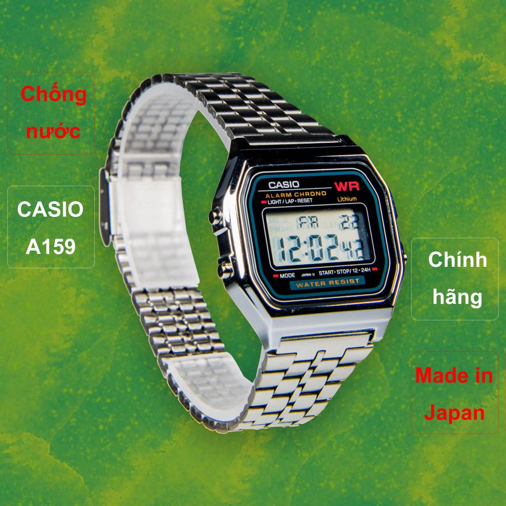 Đồng Hồ Nam Casio A159 Black .f., Made In Japan, Chống Nước, Siêu Bền ...