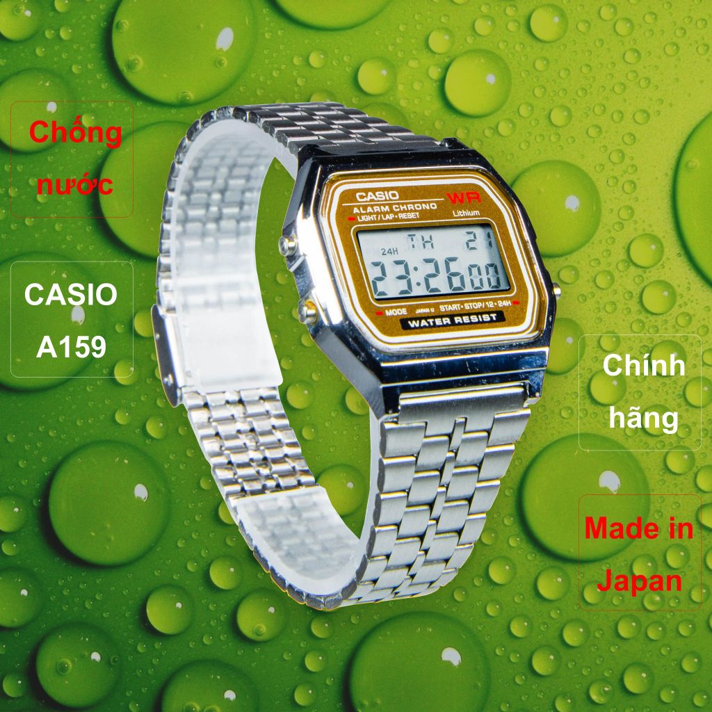 Đồng Hồ Nam Casio A159 Gold .g., Made In Japan, Chống Nước, Siêu Bền ...