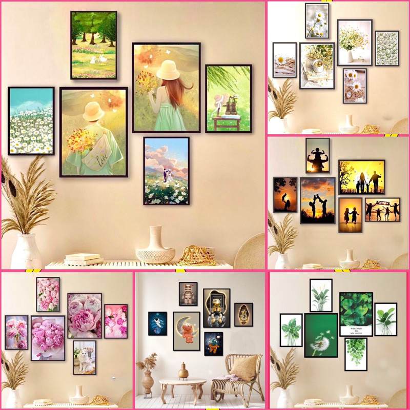 Bộ 6 Tranh Treo Tường,Tranh Dán Tường Decor Phòng,Tranh Dán Tường Fomex,Tranh Canvas Trang trí ...