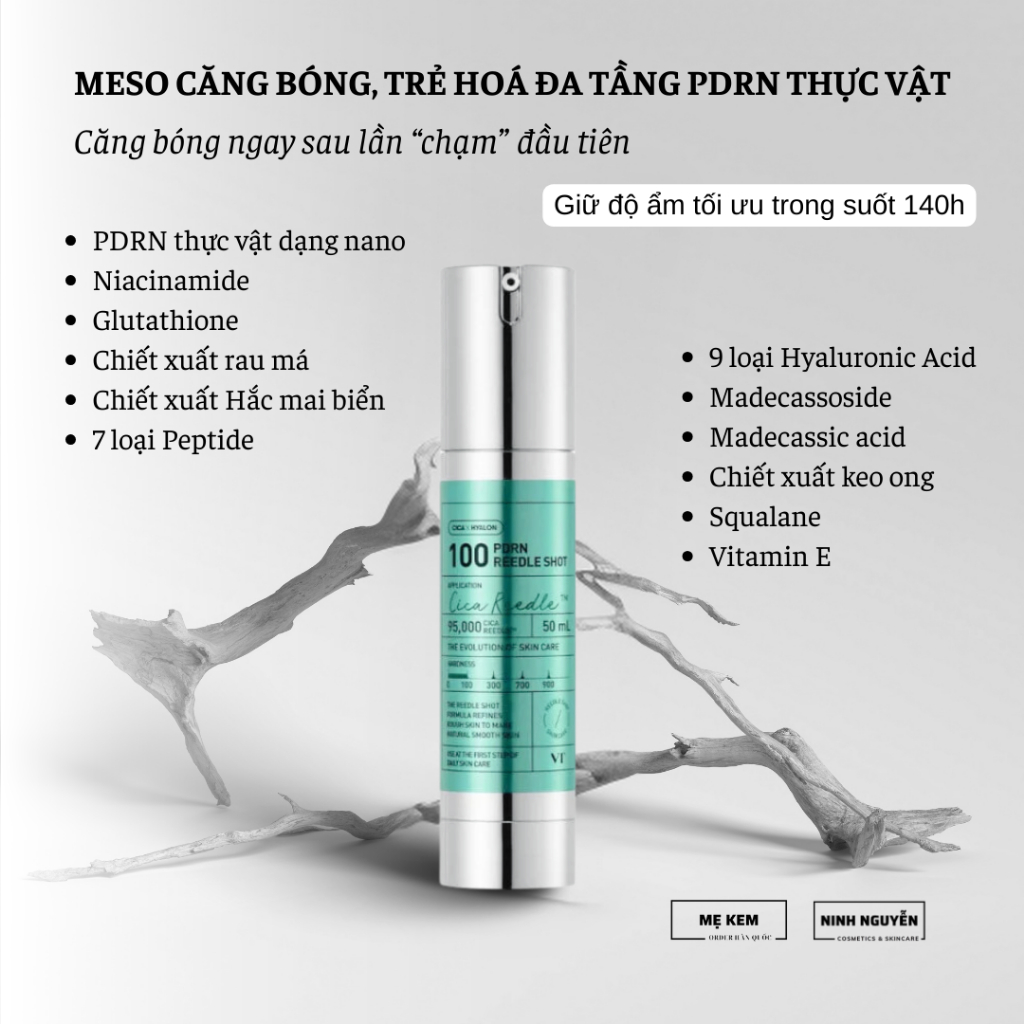 Vi kim căng bóng trẻ hóa đa tầng PDRN thực vật 100 REEDLE SHOT VT 50ml ...