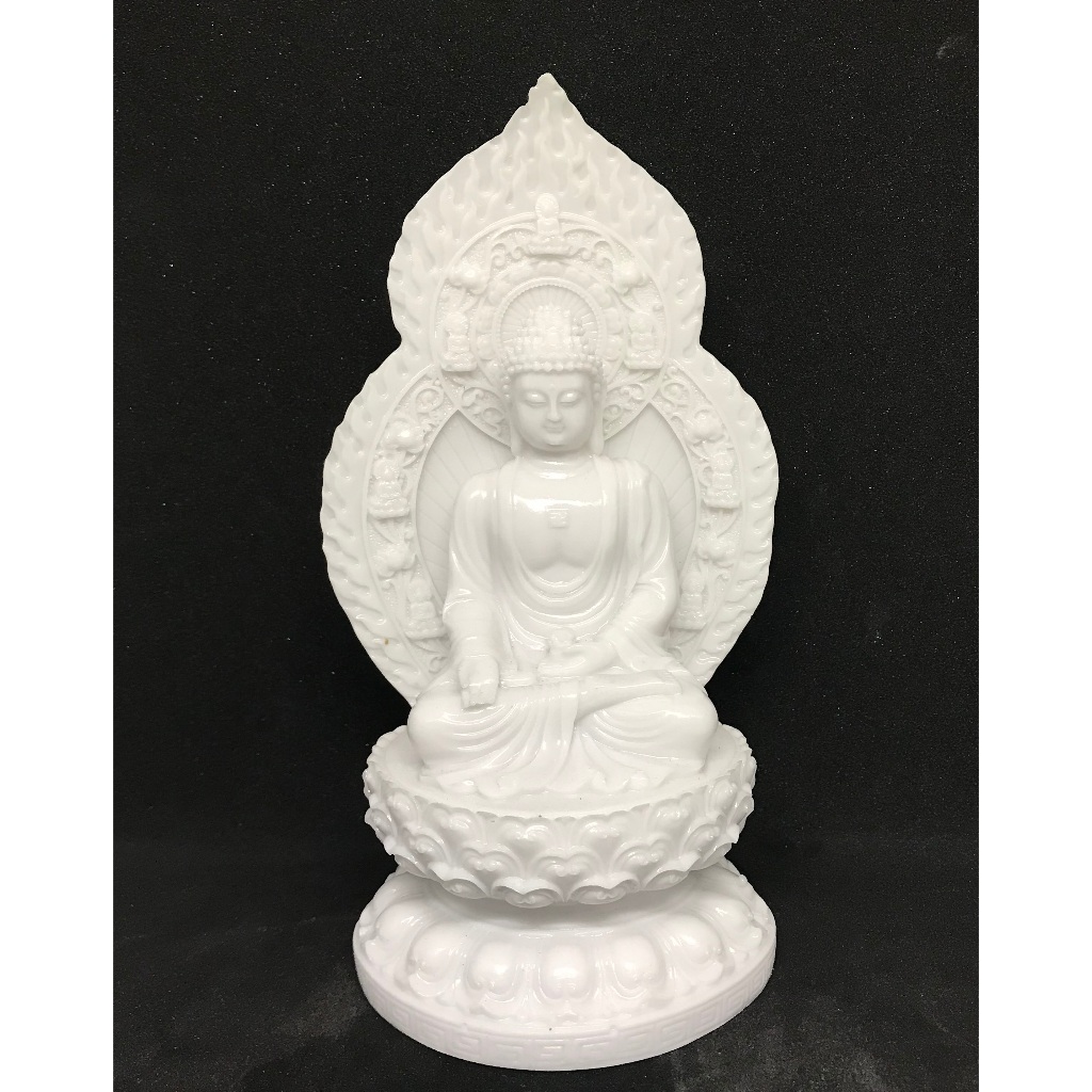 Tượng phật adida ngồi tựa tòa sen cao 19cm chất liệu Đá đúc (-Nhiều màu ...