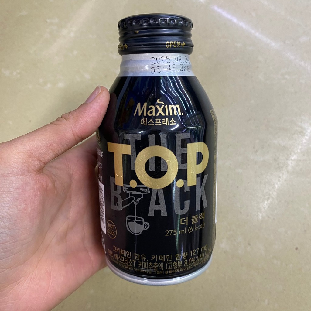 Cà Phê Uống Liền Maxim TOP The Black Hàn Quốc Lon 275ML / 동서식품) 맥심 TOP ...