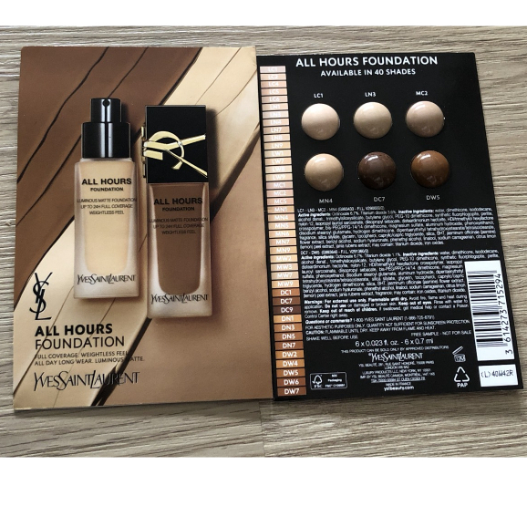 [AUTH 1000%] Sample mẫu thử Kem Nền YSL All Hours Foundation | Shopee Việt Nam