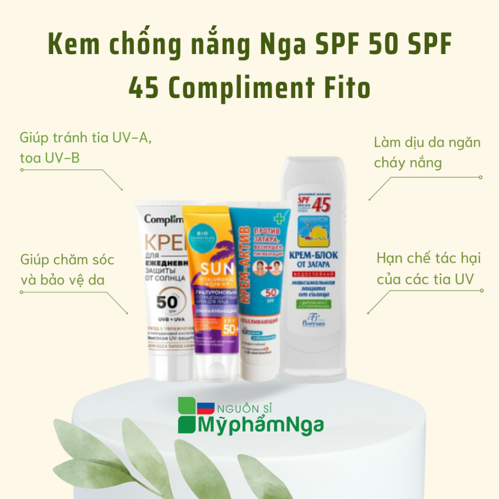 Kem chống nắng phổ rộng Nga SPF 50 SPF 45 Compliment Fito 50ml | Shopee Việt Nam