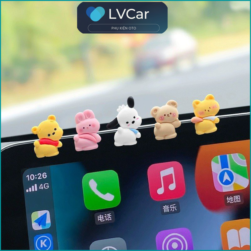 Set 5 mô hình thú quay mông mini chất liệu nhựa resin trang trí tablo ...