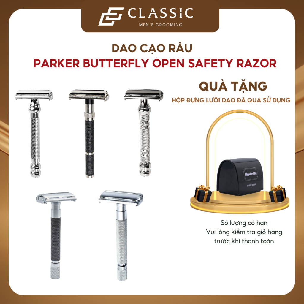 Dao cạo râu Parker Butterfly Open Safety Razor | Shopee Việt Nam