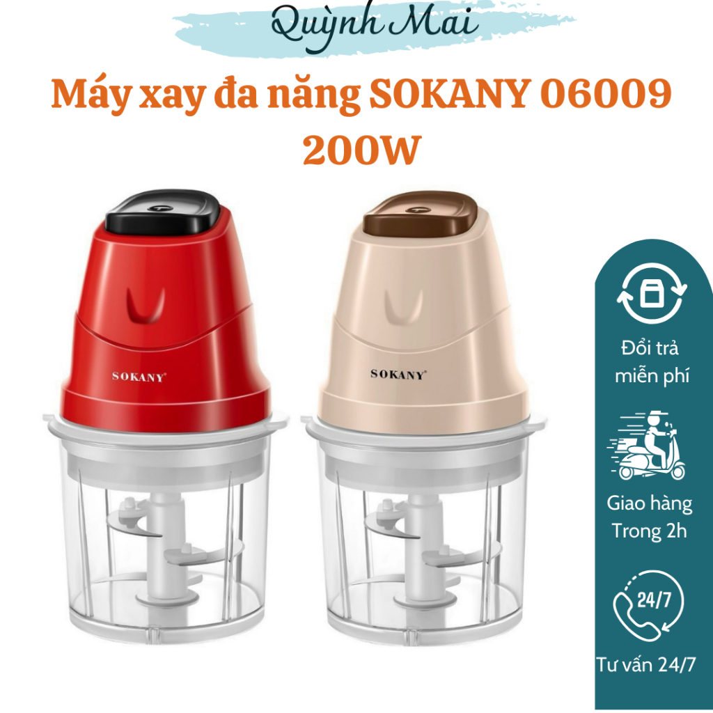 Máy xay đa năng SOKANY 06009 200W Xay thịt cá, xay đá, Xay rau củ quả ...