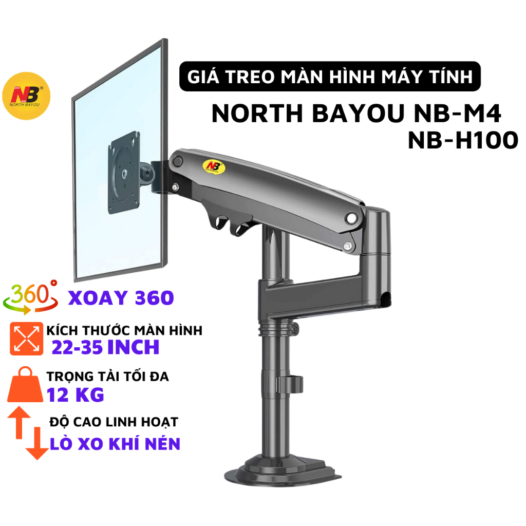 Arm màn hình máy tính NB-M4, giá treo màn hình MT NB H100 22-32 inch ...