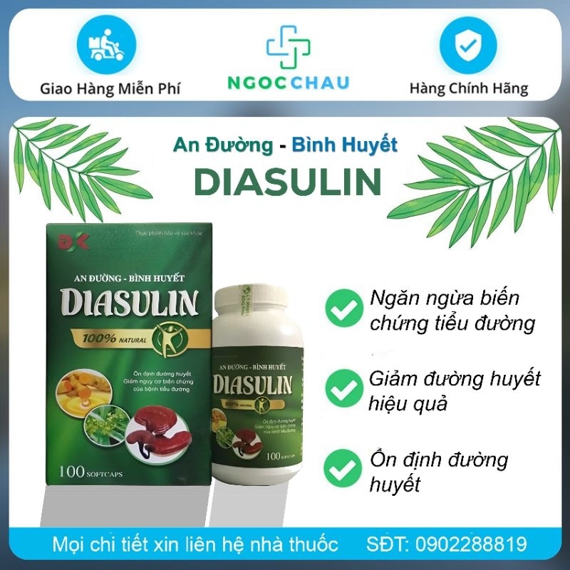 [FREE SHIP] DIASULIN VIÊN UỐNG HỔ TRỢ GIẢM ĐƯỜNG HUYẾT, GIẢM BIẾN CHỨNG ...