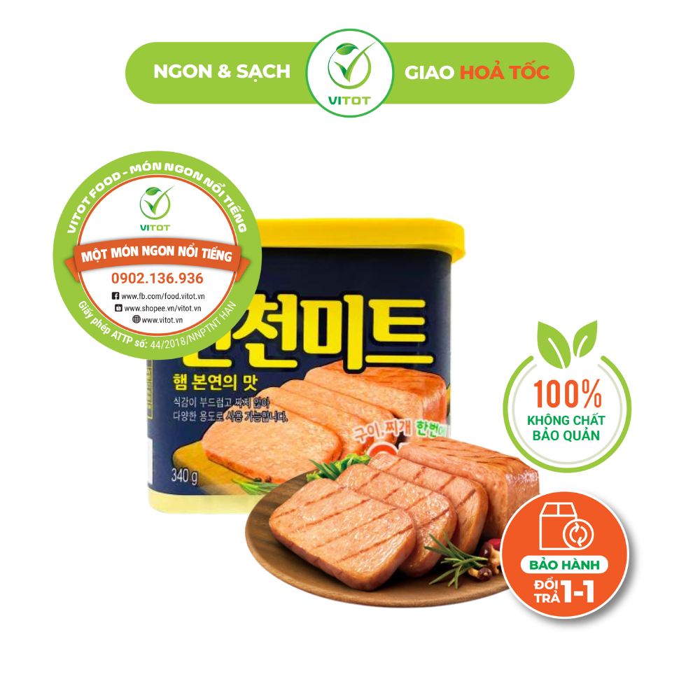 [HỎA TỐC] Thịt Hộp Lotte VITOT Lucheon Meat Thơm Ngon Ăn Liền Béo Ngậy ...