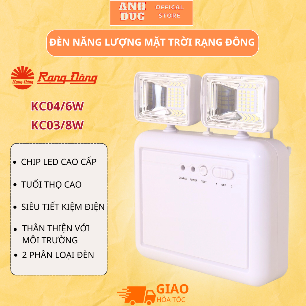 Đèn LED Khẩn Cấp Đèn Sự Cố Rạng Đông D KC03/8W - D KC04/6W Cao Cấp Siêu Tiết Kiệm Điện -Giao Hỏa ...
