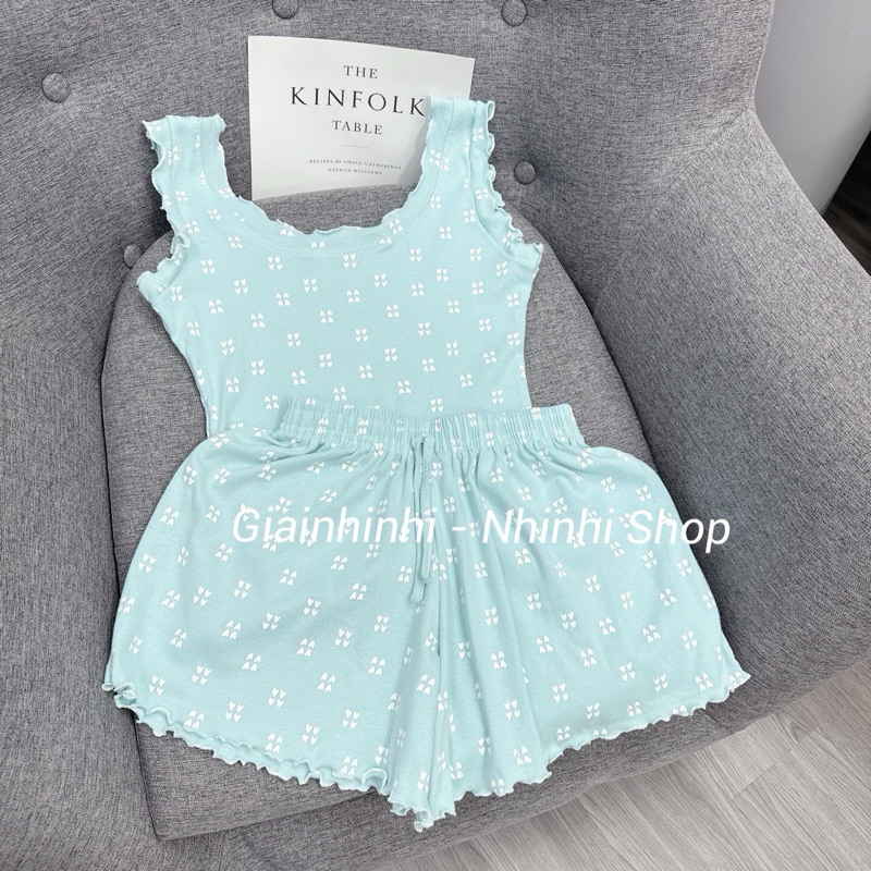 Sét đồ ngủ in hình áo ba lỗ sexxy thun co giãn, Bộ ngủ viền bèo BN0086 - NhiNhi Shop | Shopee ...